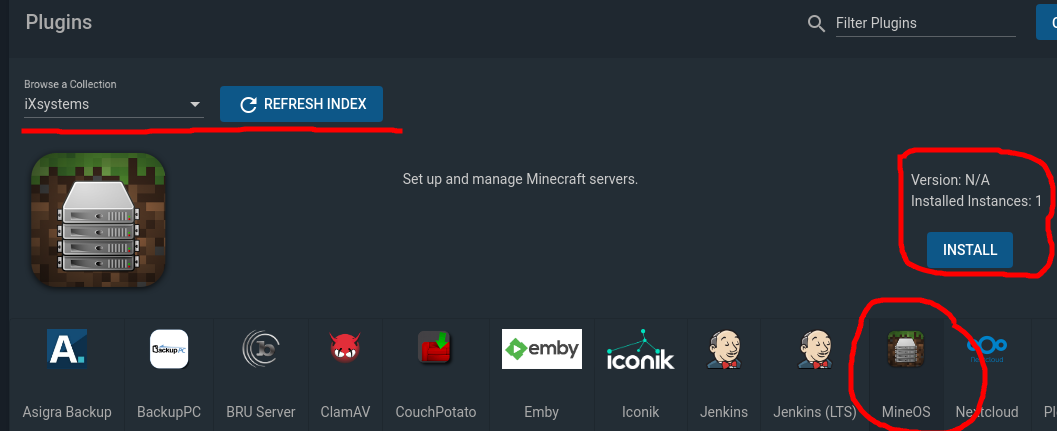 Minecraft MineOS running on FreeNAS 11.3 – pavlovs.ky